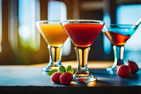 Three Different Types Of Cocktails On A Table Ai Generated 30297487
