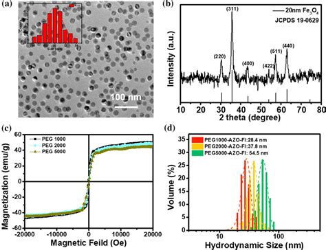 Characterization of SPIOs-AZO-FI. a TEM image and size distribution of ...