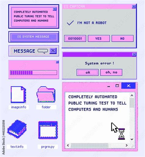 old user interface windows retro message box with buttons vaporwave and retrowave style