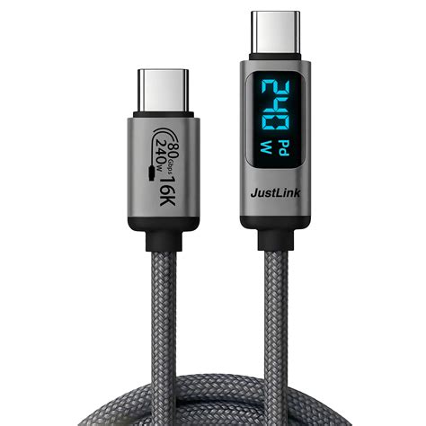 Usb4 V20 Usb C C Cable Fast Charge With Data Display Up To 48v5a 240w