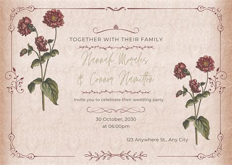 Vintage Wedding Invitation Card By Maha On Dribbble