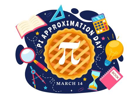 Pi Approximation Day Illustration With Mathematical Constants Or Baked