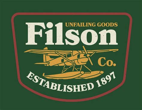 Vintage Filson Logo On Green Background