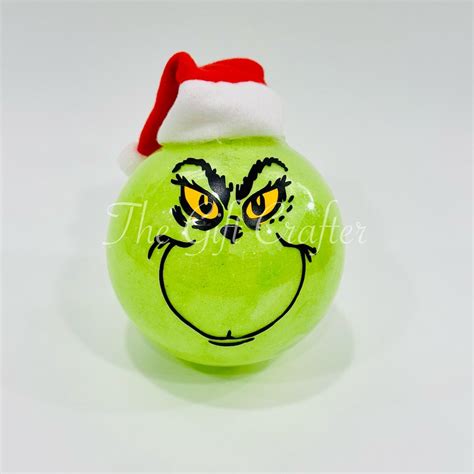 Grinch Grinch Plastic Ornament Customizable Christmas Etsy