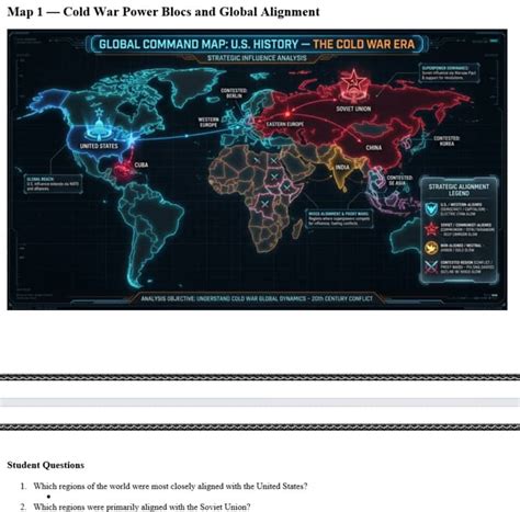 Cold War Geography Map Analysis U S History Map Skills Inquiry