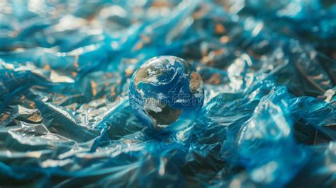 World Environment Day Earth Globe On Plastic Background Copy Space