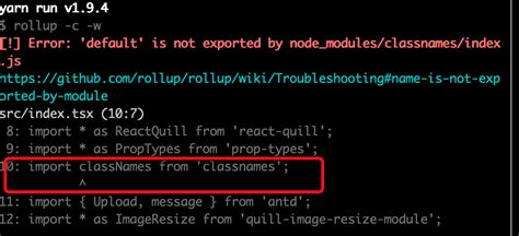 Error Default Is Not Exported By Classnames · Issue 264 · Rolluprollup Plugin Babel · Github