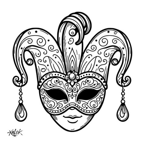 Máscaras De Carnaval En Blanco Y Negro