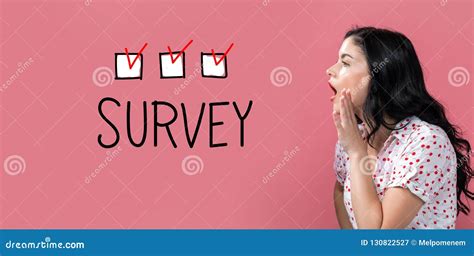 Survey With Young Woman Speaking Stock Image Image Of Concept