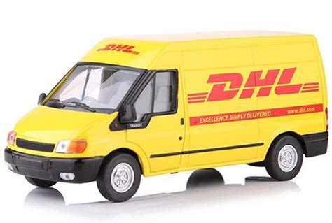 Yellow 132 Scale Dhl Theme Diecast Ford Transit Van Model Nb1t766