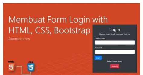 Form Login Simpel Dengan Html Css Dan Bootstrap Awonapa Website Dan Blogging