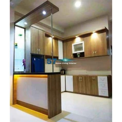 Jual Meja Bar And Kitchen Set Minimalis Bahan Multiplek Hpl Free Desain Shopee Indonesia