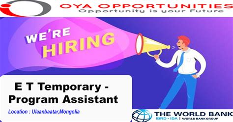 E T Temporary Program Intern Assistant At Mongolia Oya Opportunities Oya Opportunities