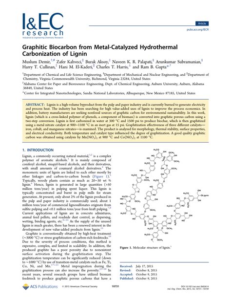 Pdf Graphitic Biocarbon From Metal Catalyzed Hydrothermal