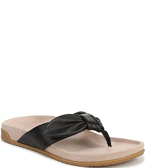 Vionic Eva Leather Bow Detail Thong Sandals Dillards