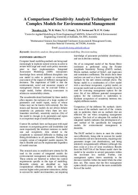 Pdf A Comparison Of Sensitivity Analysis Techniques For Complex