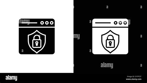 Web Security Icon Flat Thin Line Vector Illustration Art Outline Set