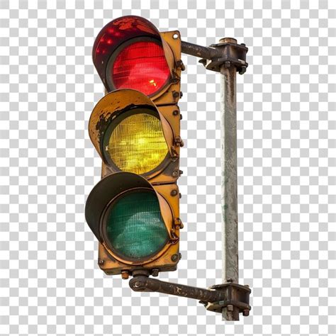 투명한 배경에 분리 된 신호등 Png 프리미엄 Ai 생성 Psd