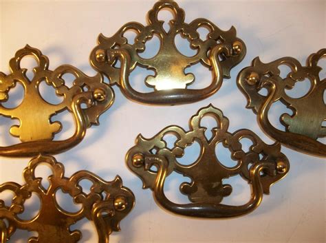 Set Of 8 Vintage Keeler Kbc Brass Drawer Cabinet Handles K4695 N08427 2104914057