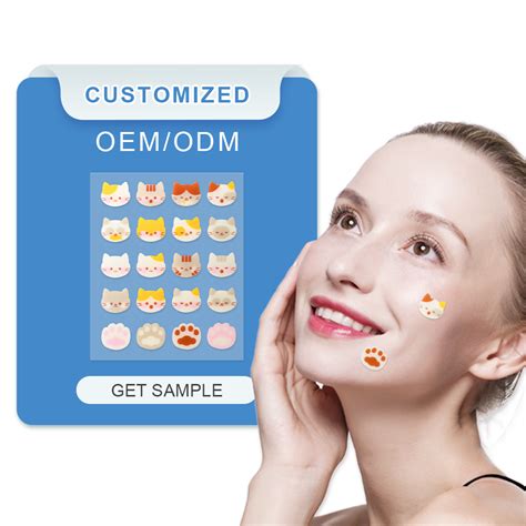 Cute Kitty Cat Acne Pimple Hydrocolloid Patches For Face Covering Zits