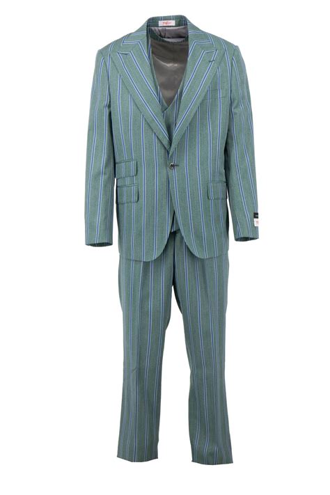 Tiglio Rosso Orvietto Heather Greenblue Stripe Semi Wide Leg Tl4120