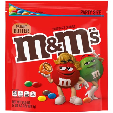 Mandms Peanut Butter Chocolate Candy Party Size 34 Ounce