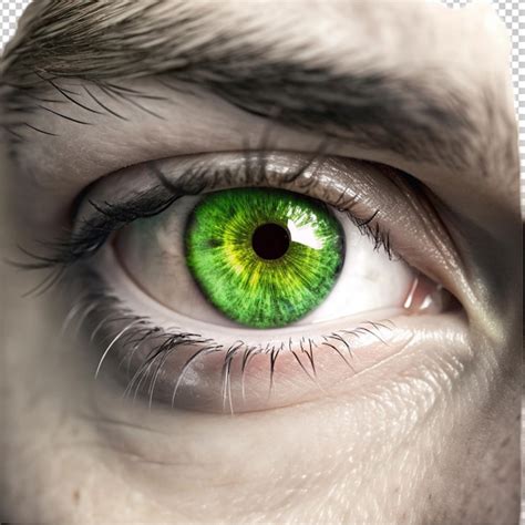 Macro Shot Of An Eye With Green Iris And Integrated Technology Premium Ai Generated Psd