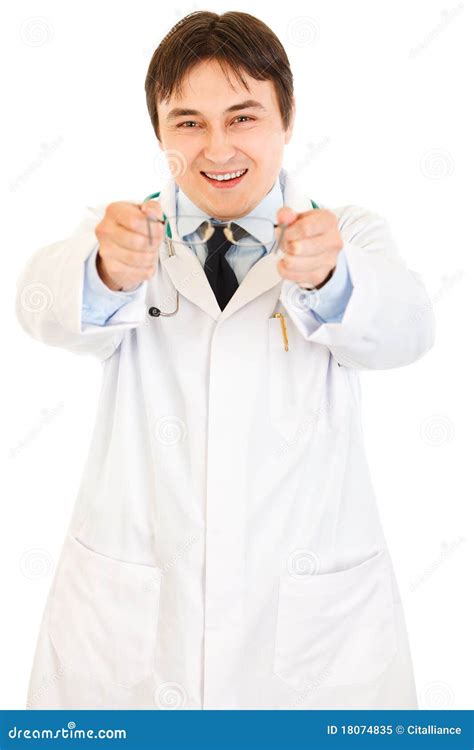 Smiling Oculist Giving Classic Styled Glasses Stock Image Image Of
