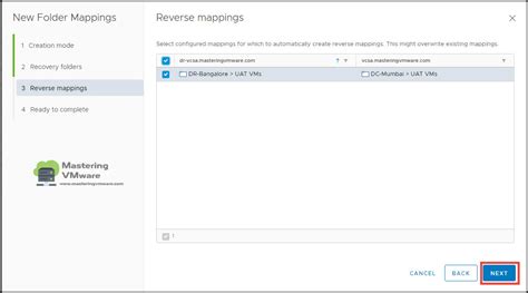 Configure Folder Mappings In Srm Mastering Vmware