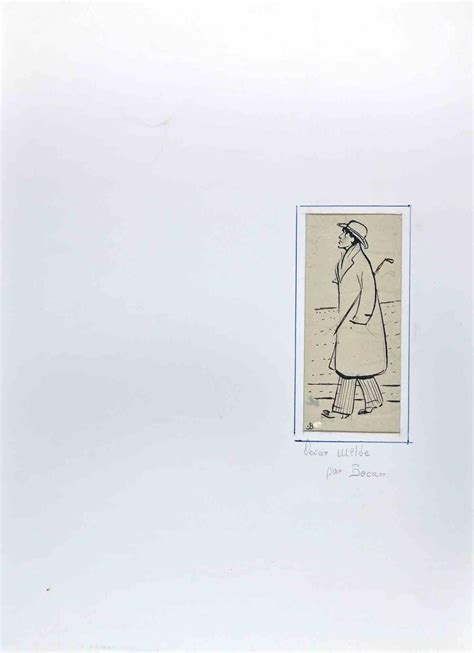 Bernard Bécan Oscar Wilde Drawing In Pen And Pencil By Bernard