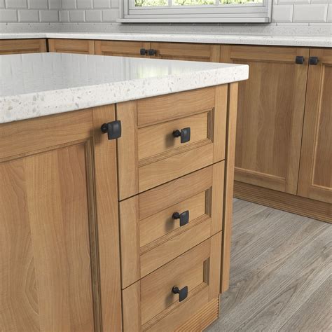 Allen Roth Matte Black Square Cabinet Knob At