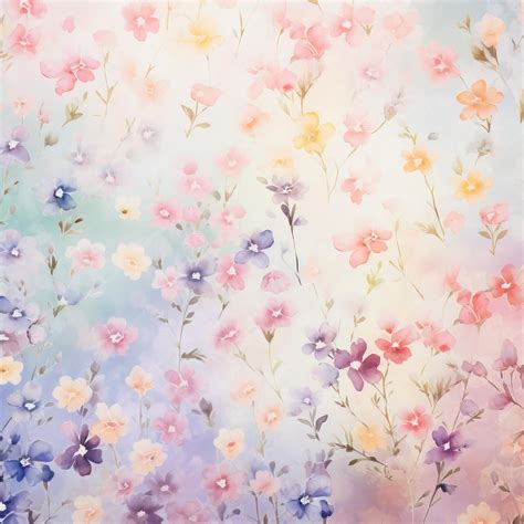 Premium Ai Image Small Watercolor Flowers Texture Background Soft