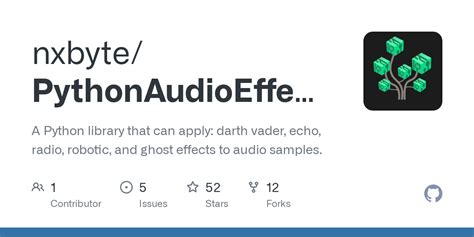 Github Nxbytepythonaudioeffects A Python Library That Can Apply Darth Vader Echo Radio