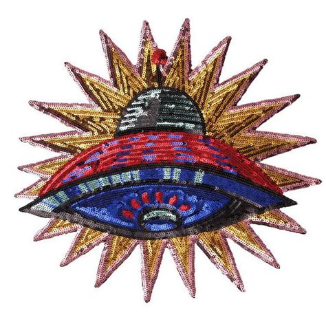 New Large Ufo Patch Space Alien Patches Sewing Embroidered Applique For