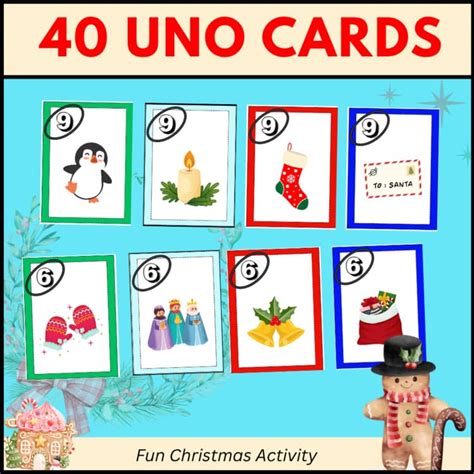 Christmas Uno Game Holiday Classroom Card Game Fun Christmas Activity