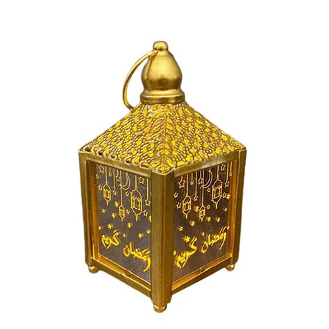Golden White Ramadan Lantern Lamp Happy Eid Light Grandado