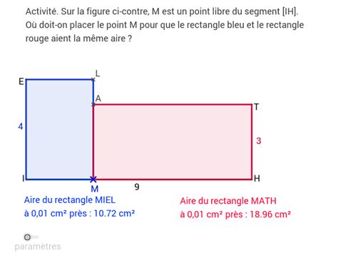 Aires Rectangles Position Dun Point Geogebra Aires Rectangles Position Dun Point Geogebra