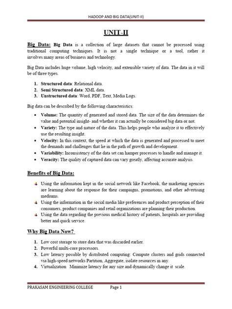 Hadoop Notes Unit2 Pdf Apache Hadoop Big Data