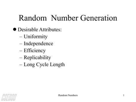 Random Number Generation