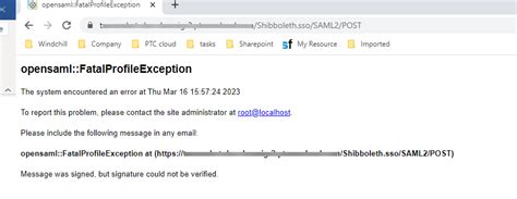 Cs389117 Got The Following Error Upon Log Into Windchill Opensaml