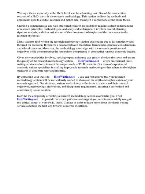 how to write research methodology in phd thesis pdf methodology