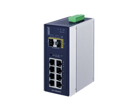 Planet Igs 10020mt Industrial 8 Port Gigabit Rj45 2 Port 25g Sfp Switch