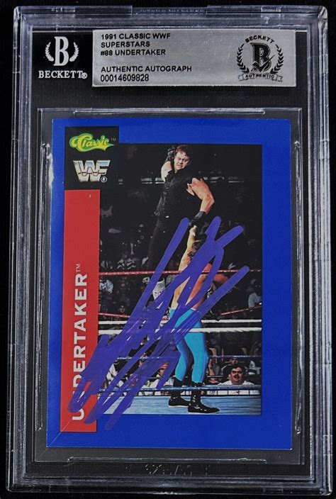 Undertaker Signed 1991 Classic Wwf Superstars Card 88 Beckett