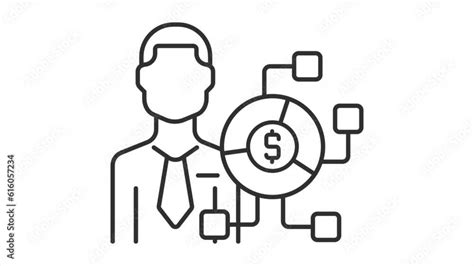 Digital Finance Icon Animation Animated Line Business Expert With