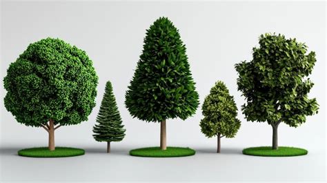 19 an assortment of trees with varying levels of foliage density and