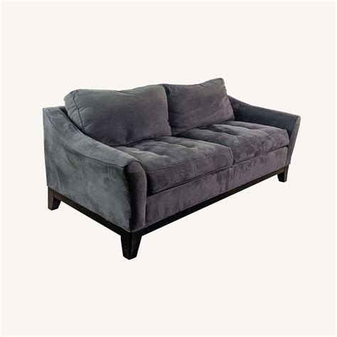Cindy Crawford Home Gray Upholstered Sleeper Sofa Aptdeco