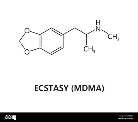 Organic Drug Molecule Structure Synthetic Ecstasy Mdma Formula