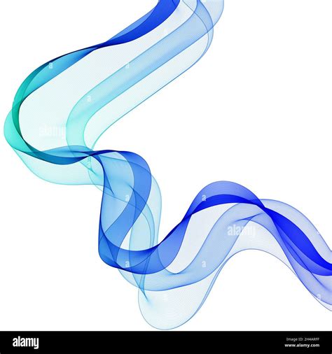 Abstract Smooth Color Wave Vector Curve Flow Blue Motion Illustration Smoke Design Vector