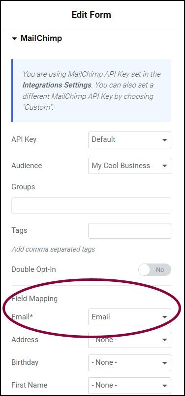 learn about mailchimp and elementor integration elementor