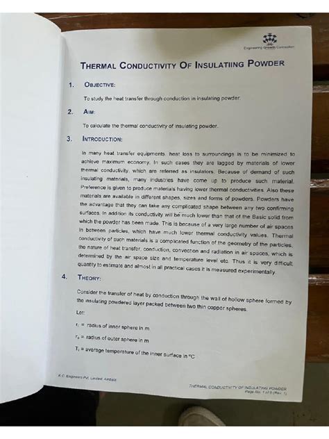 Thermal Conductivity Of Insulating Powder Pdf